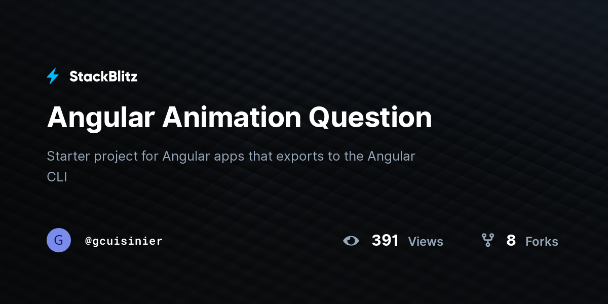 Angular Animation Question - StackBlitz