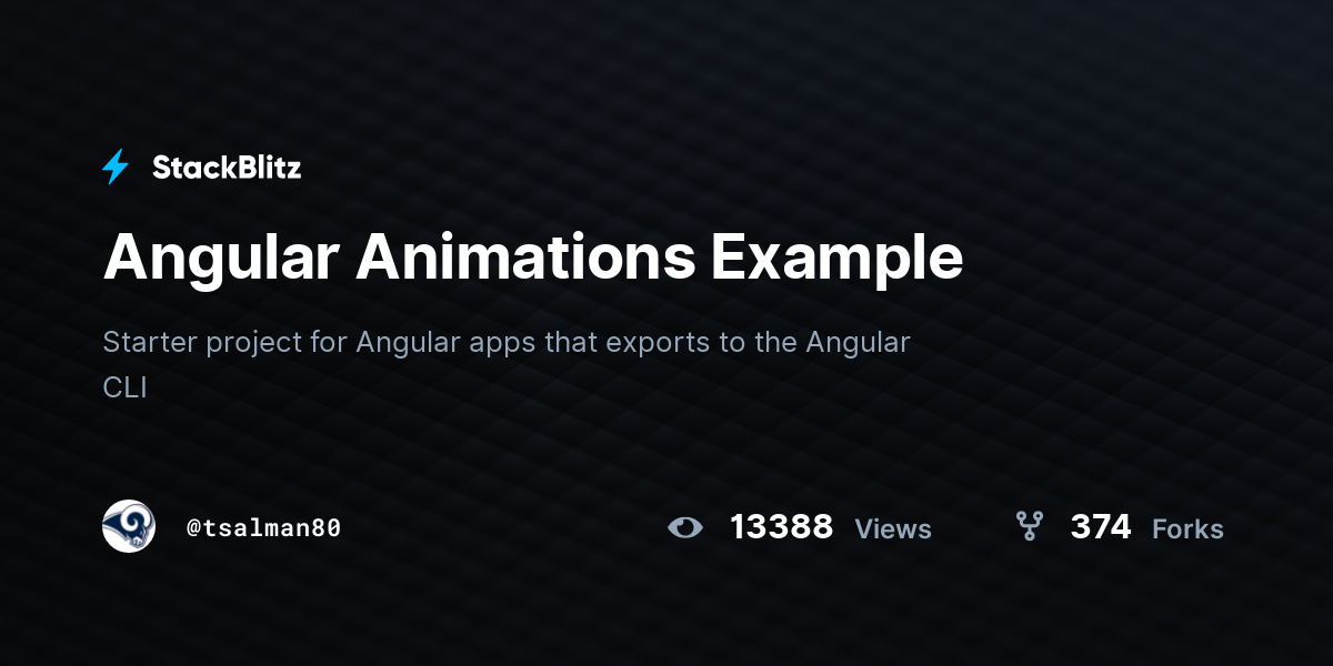 Angular Animations Example - StackBlitz