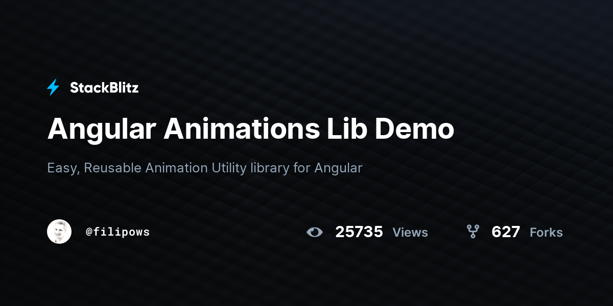 Angular Animations Lib Demo - StackBlitz