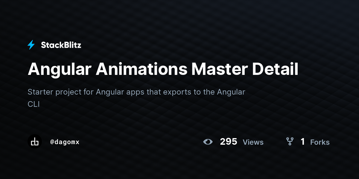 Angular Animations Master Detail - StackBlitz