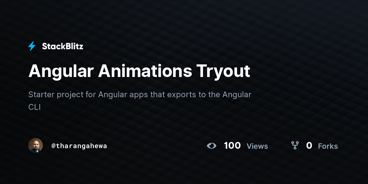Angular Animations Tryout - StackBlitz