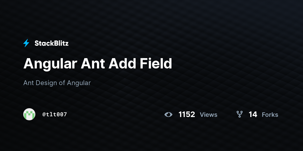 Angular Ant Add Field - StackBlitz