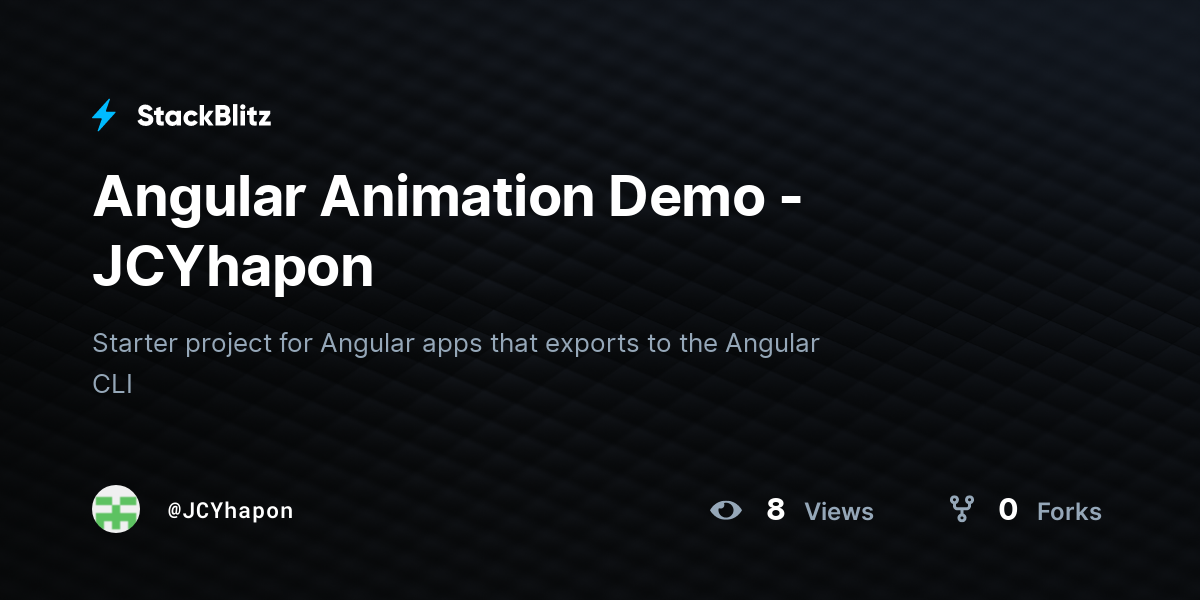 Angular Animation Demo - JCYhapon - StackBlitz