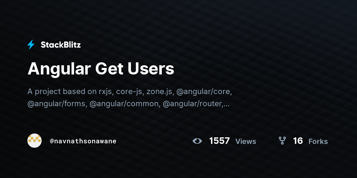 Angular Get Users - StackBlitz