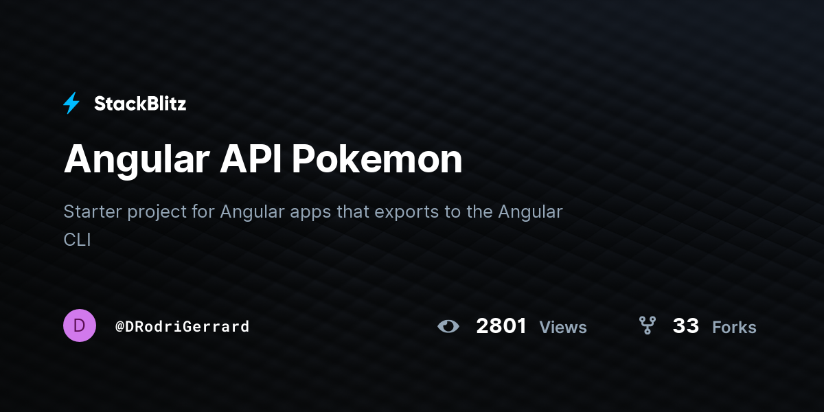 Angular API Pokemon - StackBlitz