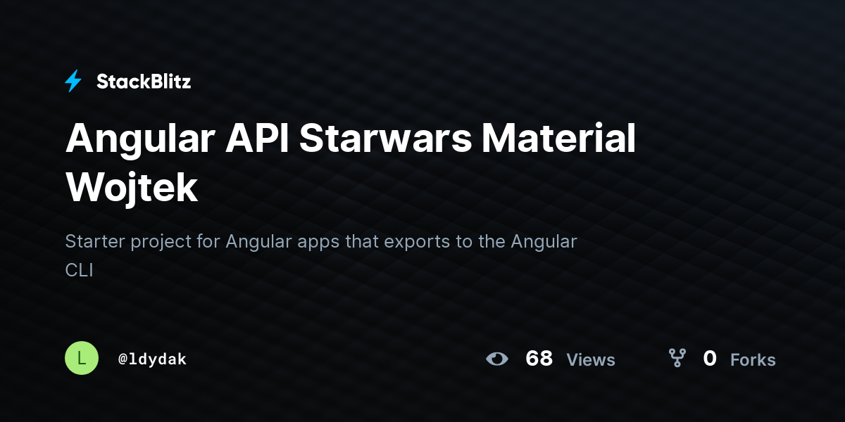 Angular API Starwars Material Wojtek - StackBlitz