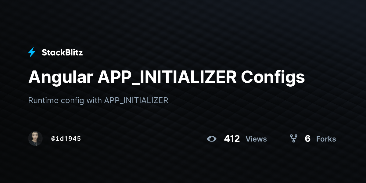 Angular APP_INITIALIZER Configs - StackBlitz