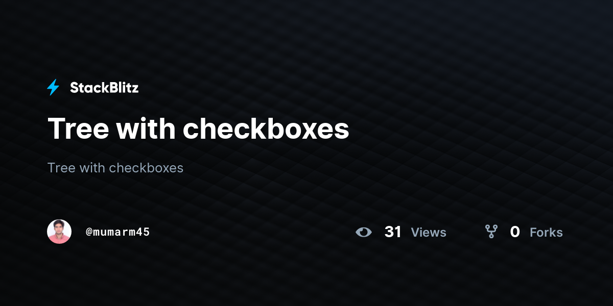 Tree with checkboxes - StackBlitz