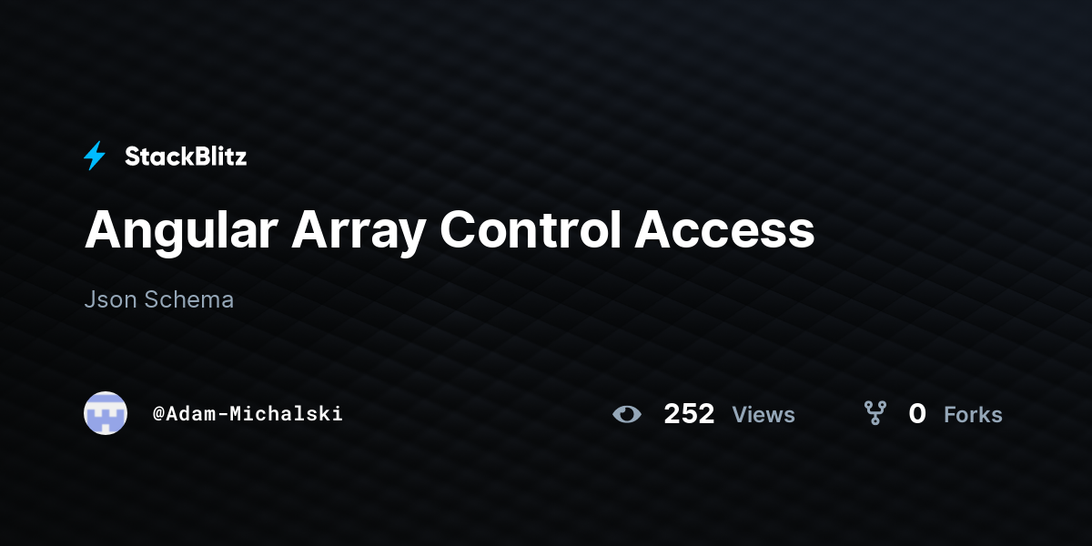 Angular Array Control Access Stackblitz
