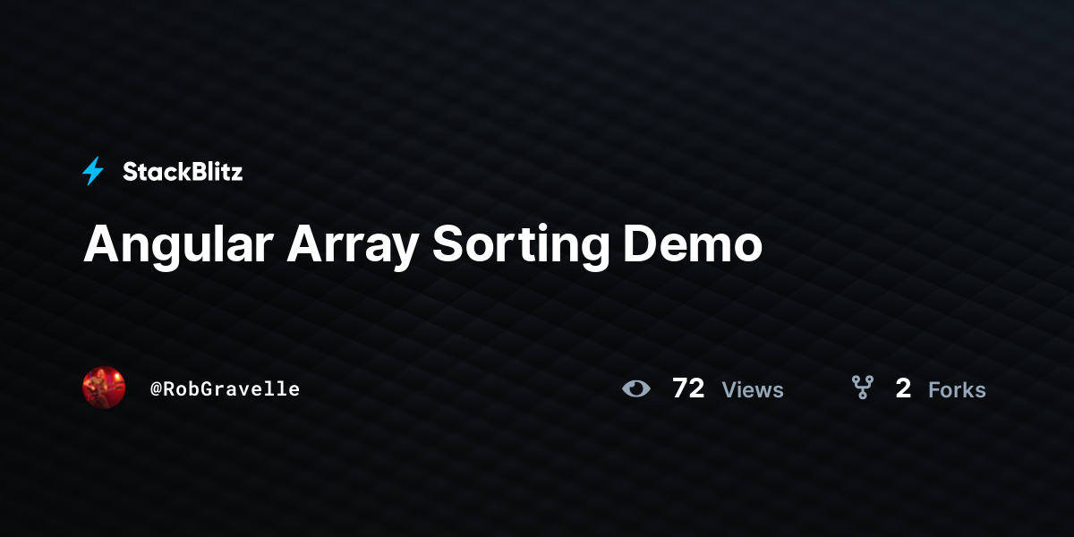 Angular Array Sorting Demo - StackBlitz