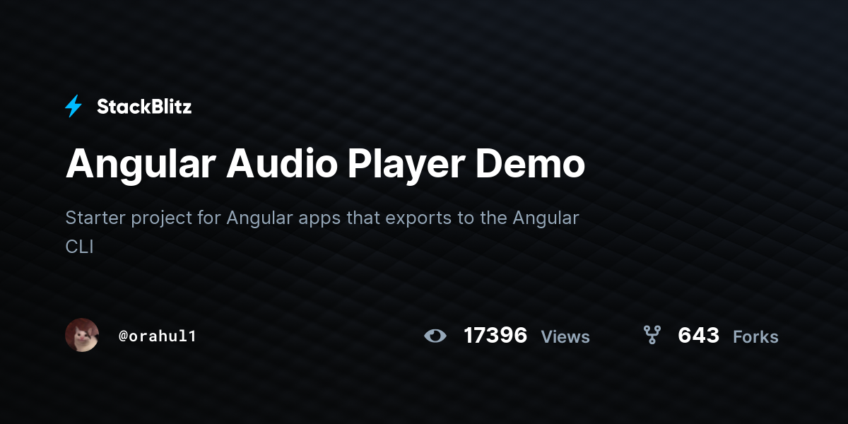 Angular Audio Player Demo Stackblitz 5672