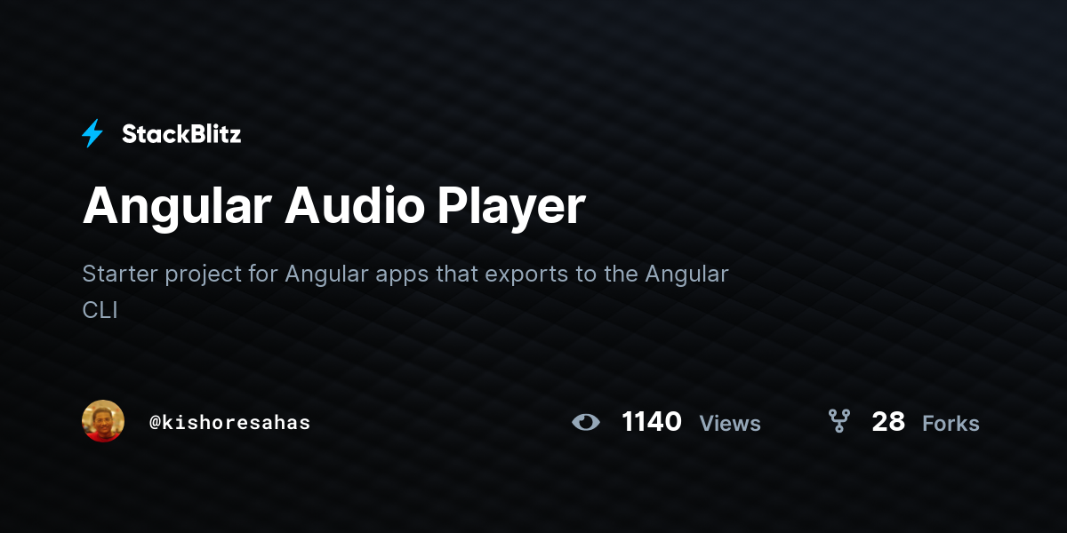 Angular Audio Player - StackBlitz