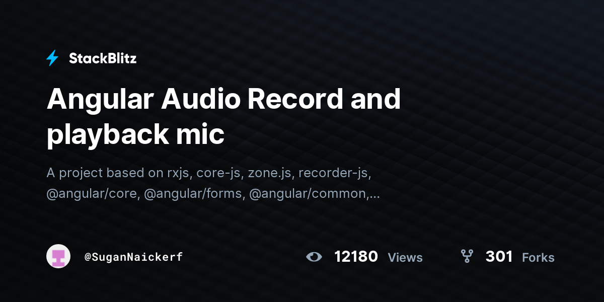 Angular Audio Record and playback mic - StackBlitz