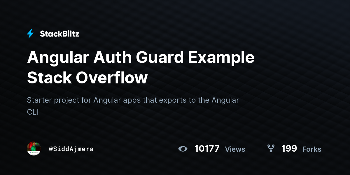 Angular Auth Guard Example Stack Overflow - StackBlitz