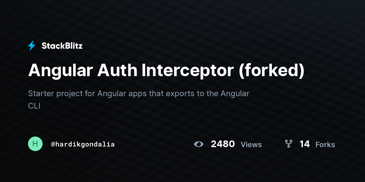 Angular Auth Interceptor (forked) - StackBlitz