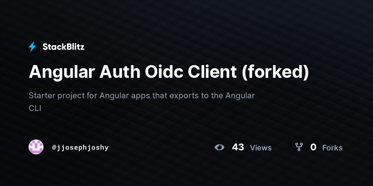 Angular Auth Oidc Client (forked) - StackBlitz Angular Auth Oidc Client (forked) - StackBlitz