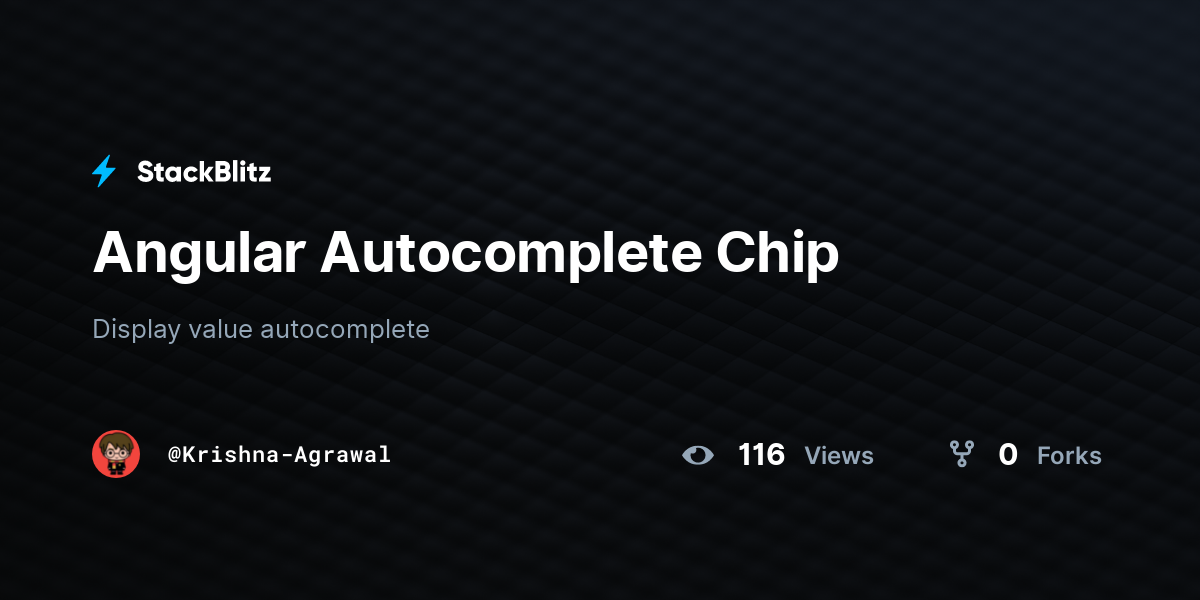 Angular Autocomplete Chip - StackBlitz