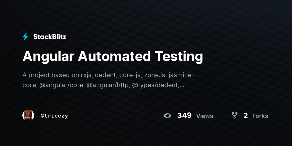 Angular Automated Testing - StackBlitz