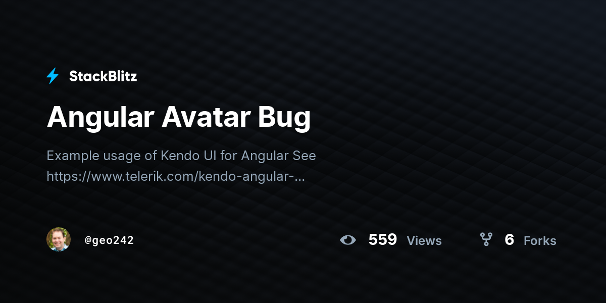 Angular Avatar Bug - StackBlitz