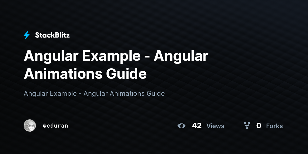 Angular Example - Angular Animations Guide - StackBlitz