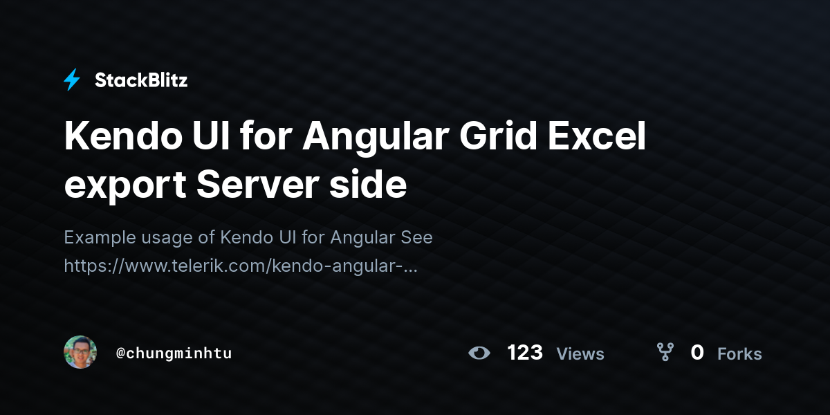 Kendo UI for Angular Grid Excel export Server side - StackBlitz