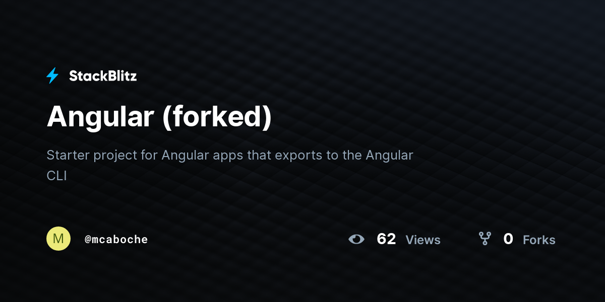 Angular (forked) - StackBlitz