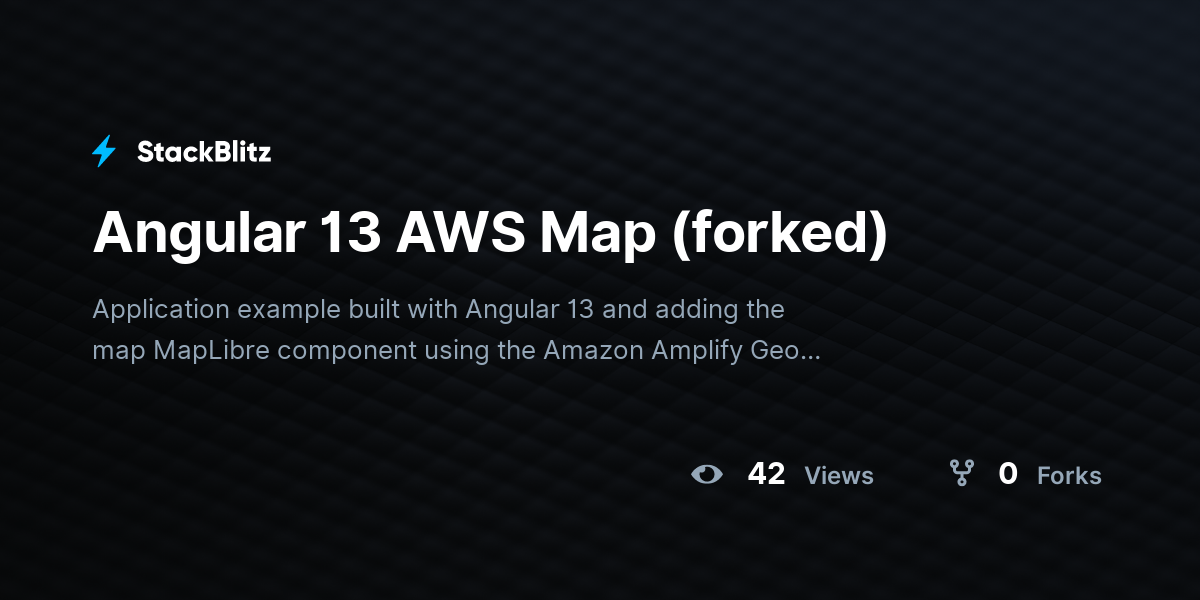 Angular 13 AWS Map (forked) - StackBlitz