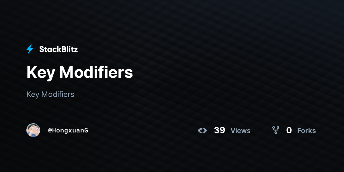 Key Modifiers - StackBlitz