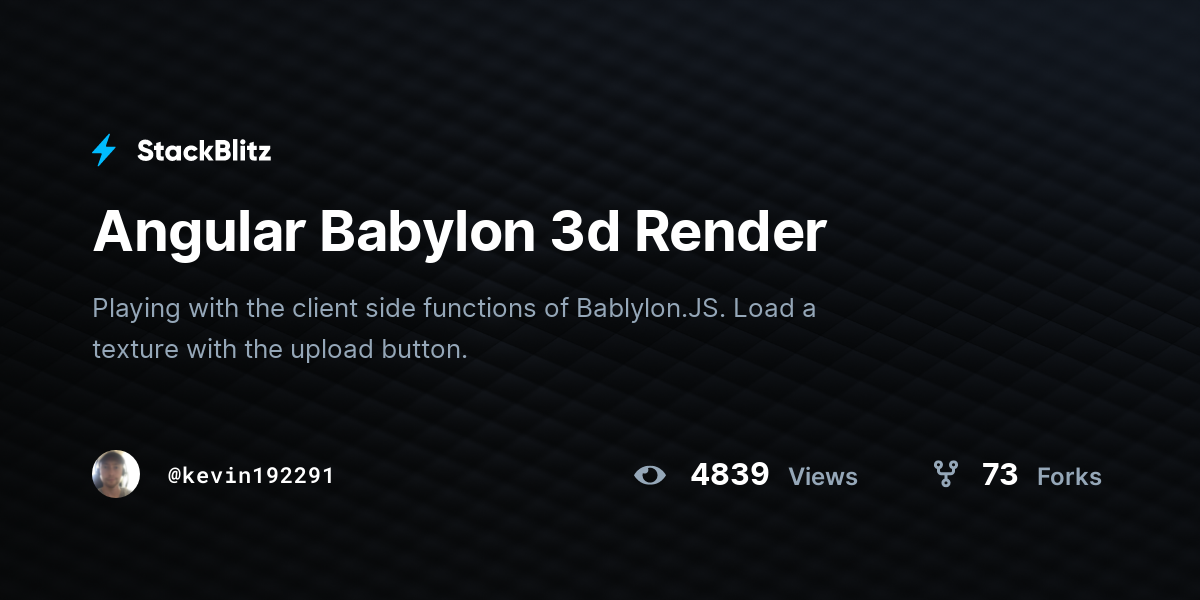 Angular Babylon 3d Render - StackBlitz