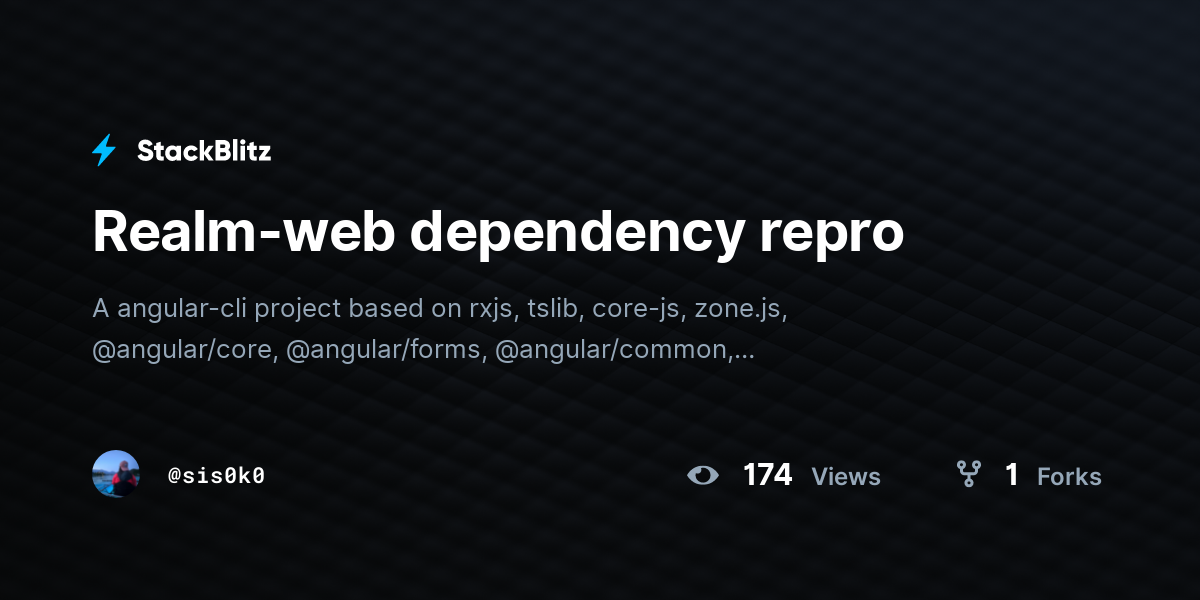 Realm-web dependency repro - StackBlitz