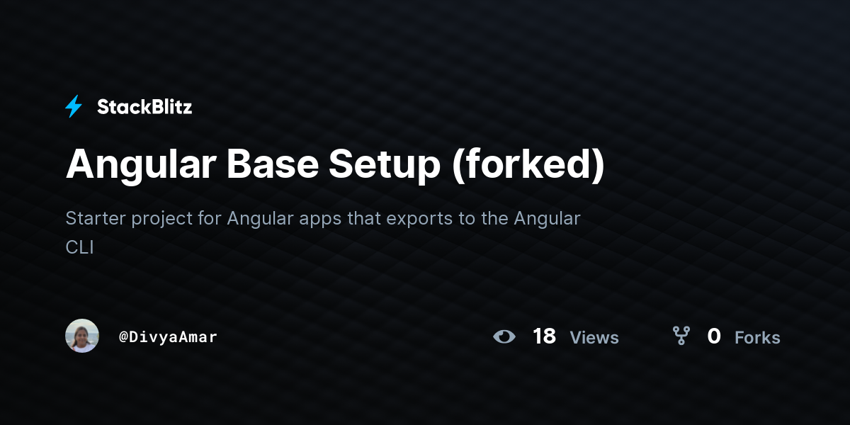 Angular Base Setup (forked) - StackBlitz