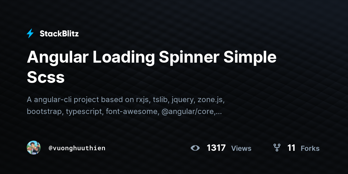 Angular Loading Spinner Simple Scss - StackBlitz