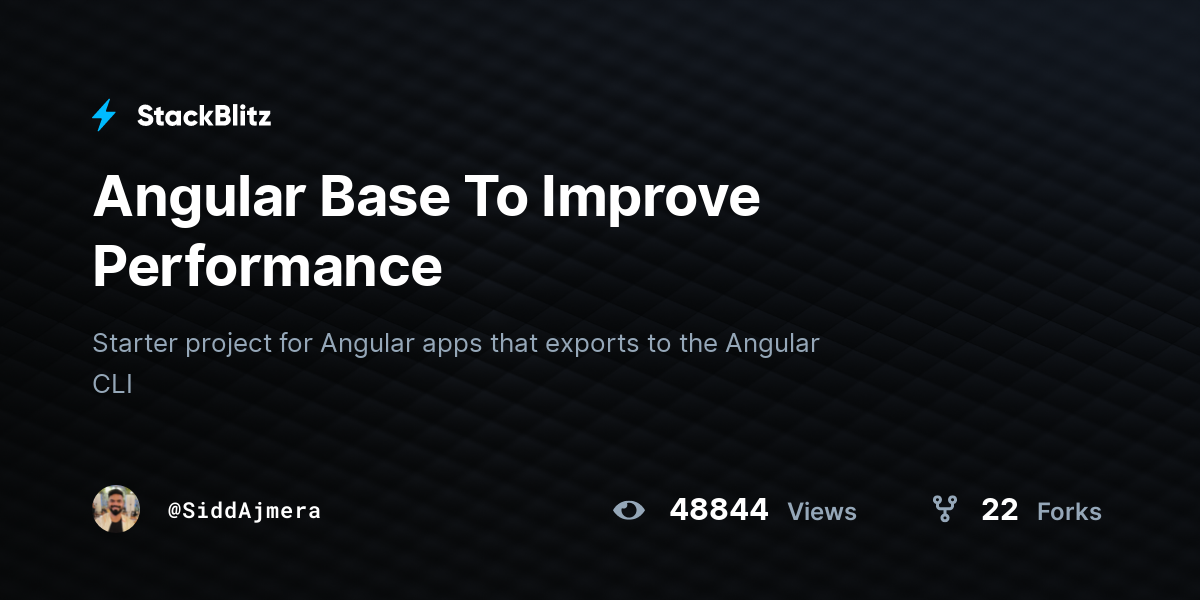 Angular Base To Improve Performance - StackBlitz