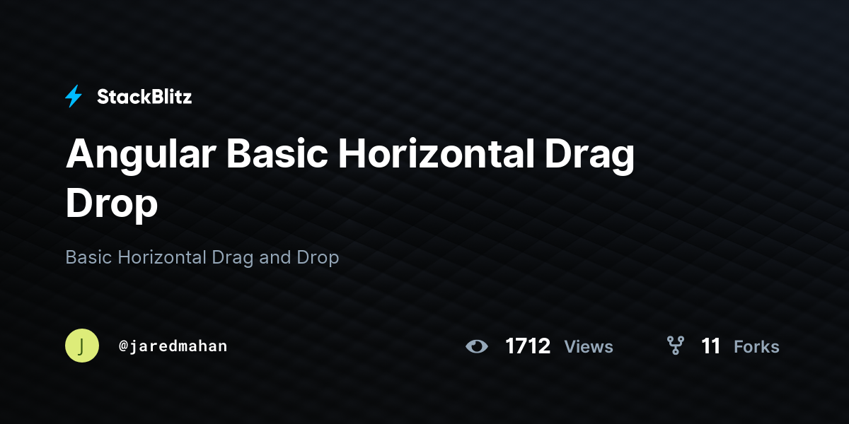 Angular Basic Horizontal Drag Drop - StackBlitz