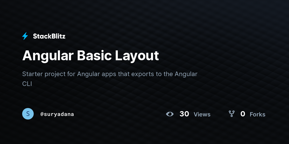Angular Basic Layout - StackBlitz