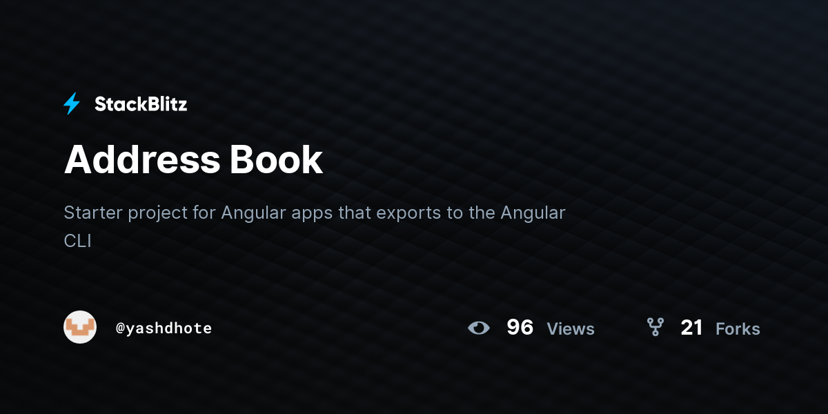 Address Book - StackBlitz