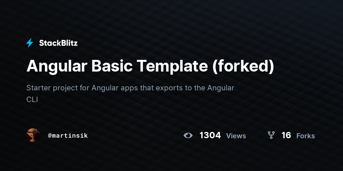 Angular Basic Template (forked) - StackBlitz