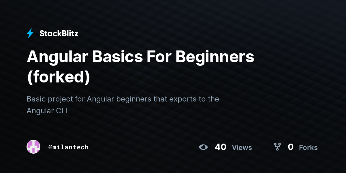 Angular Basics For Beginners (forked) - StackBlitz Angular Basics For Beginners (forked) - StackBlitz