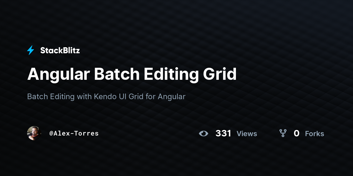 Angular Batch Editing Grid - StackBlitz