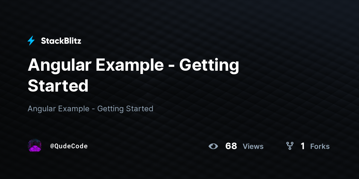 Angular Example - Getting Started - StackBlitz