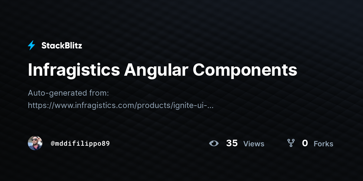 Infragistics Angular Components - StackBlitz
