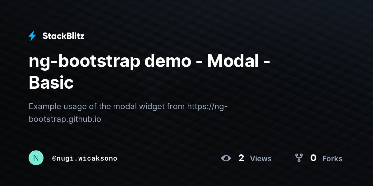 ng-bootstrap demo - Modal - Basic - StackBlitz