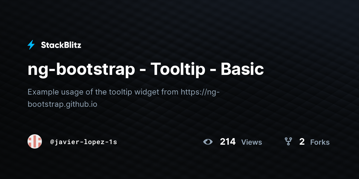 ng-bootstrap - Tooltip - Basic - StackBlitz
