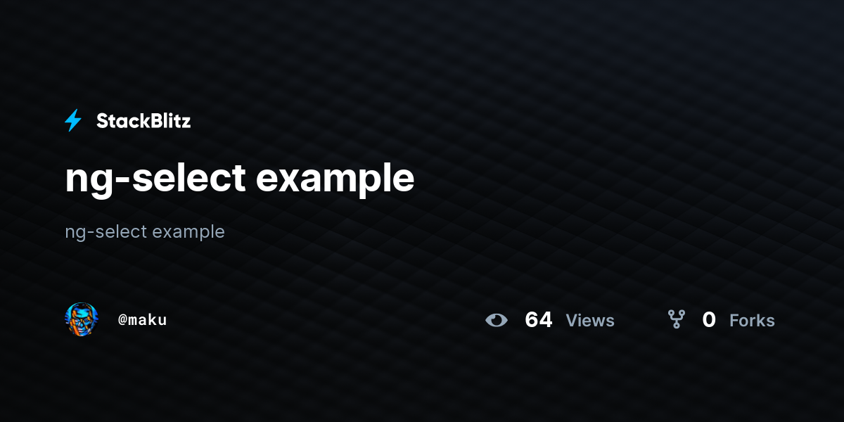 ng-select example - StackBlitz