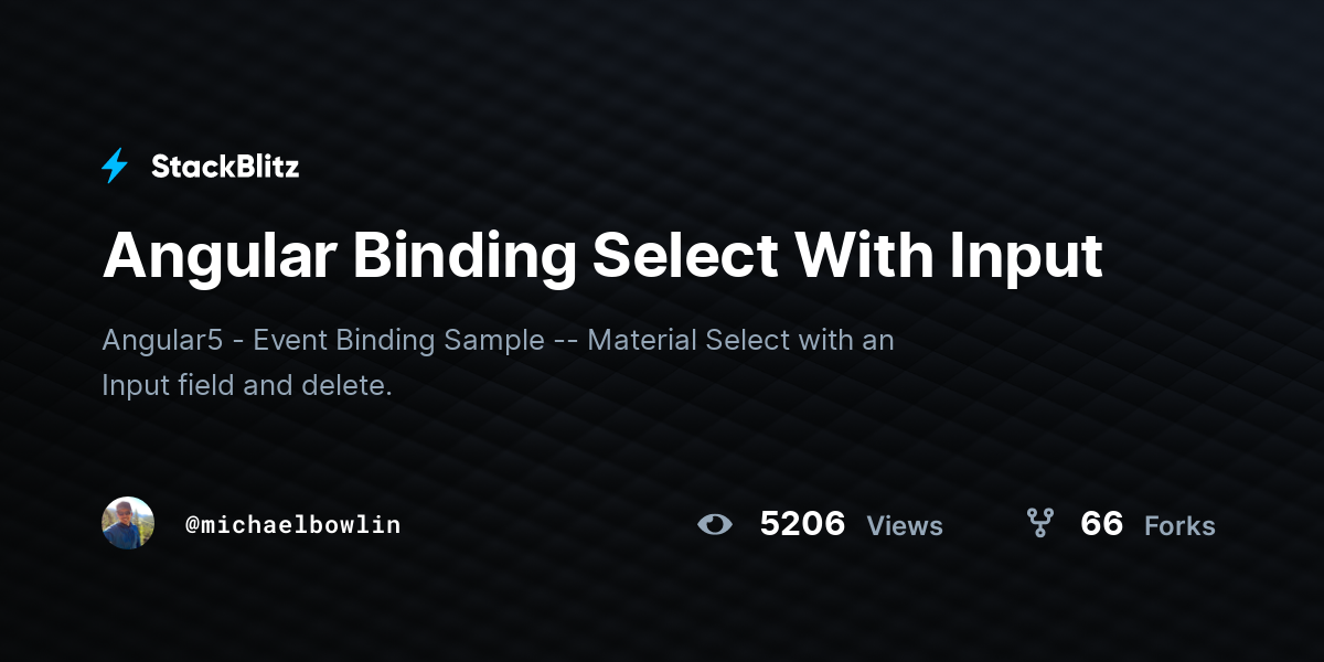 Angular Binding Select With Input - StackBlitz