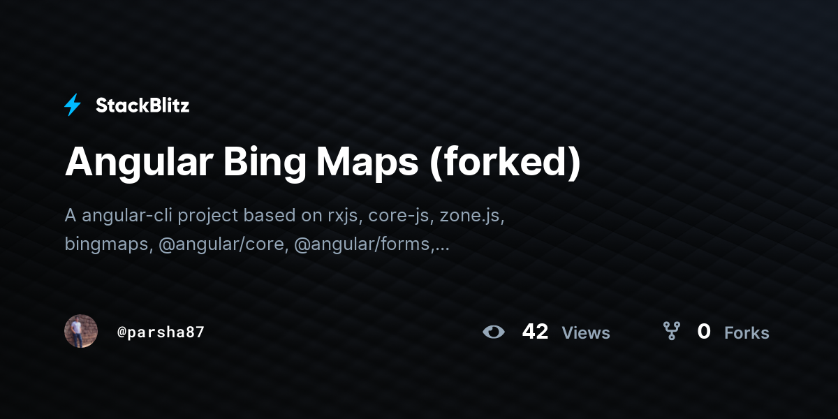 Angular Bing Maps Forked Stackblitz