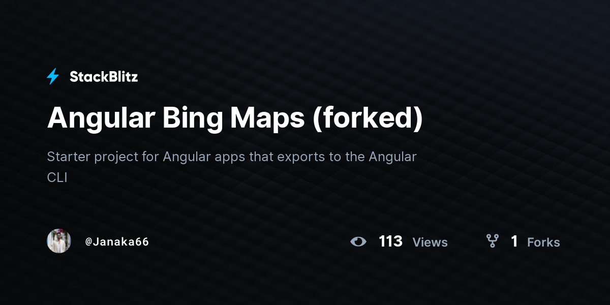 Angular Bing Maps (forked) - StackBlitz