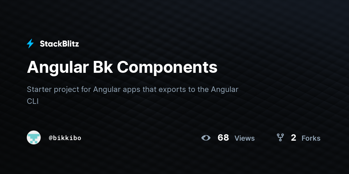 Angular Bk Components - StackBlitz
