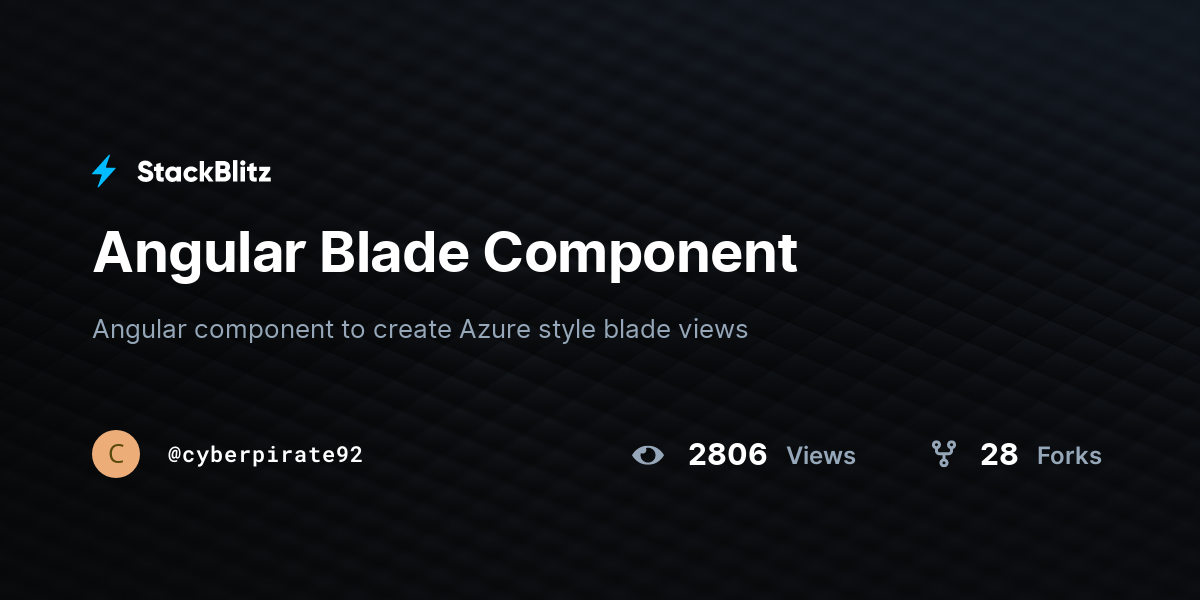 Angular Blade Component - StackBlitz