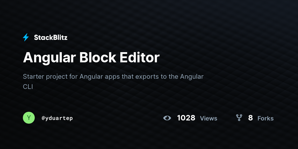 Angular Block Editor - StackBlitz